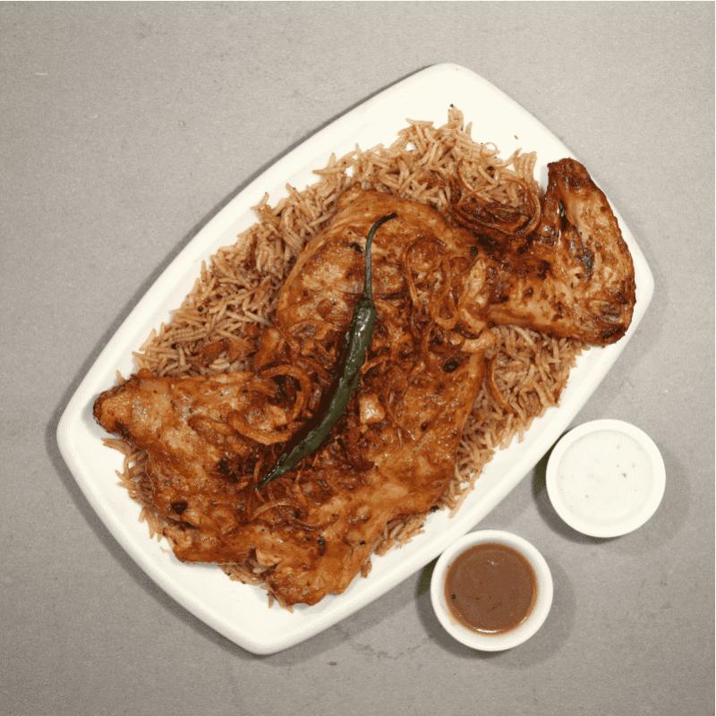 Charcoal Chicken With Rice - Cafe Beirut
